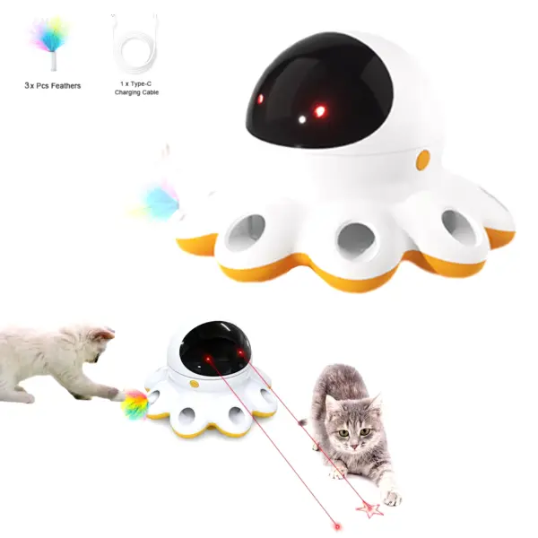 2 in 1 Laser for Cats Pet Smart Touch Electric Auto Interactive Cat Toy ...
